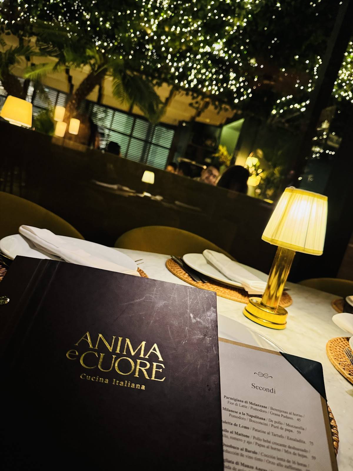 Carta del restaurante Anima e Cuore, San Isidro