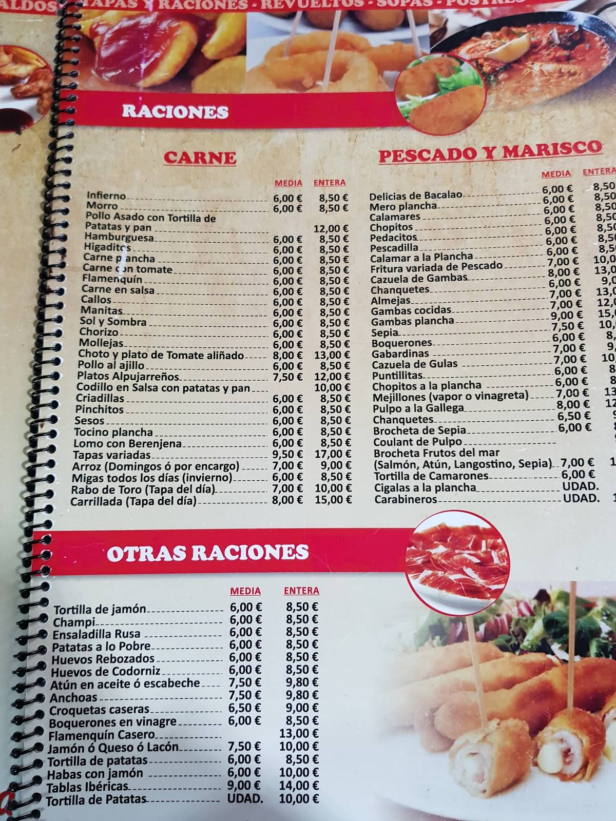 Carta de Bar STOP, Linares