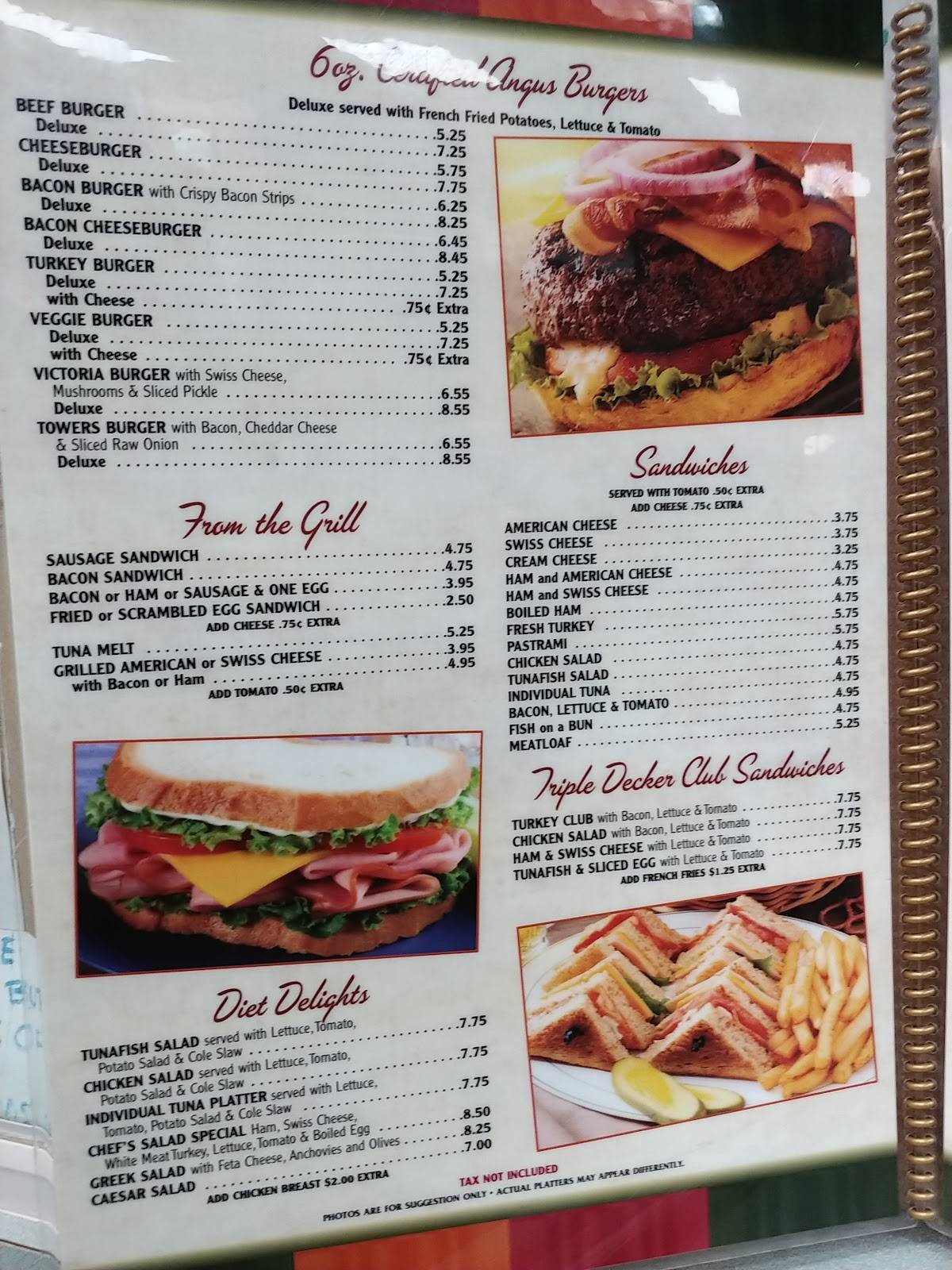 Menu at Lincoln Towers Cafe, New York City, 525 Morris Ave