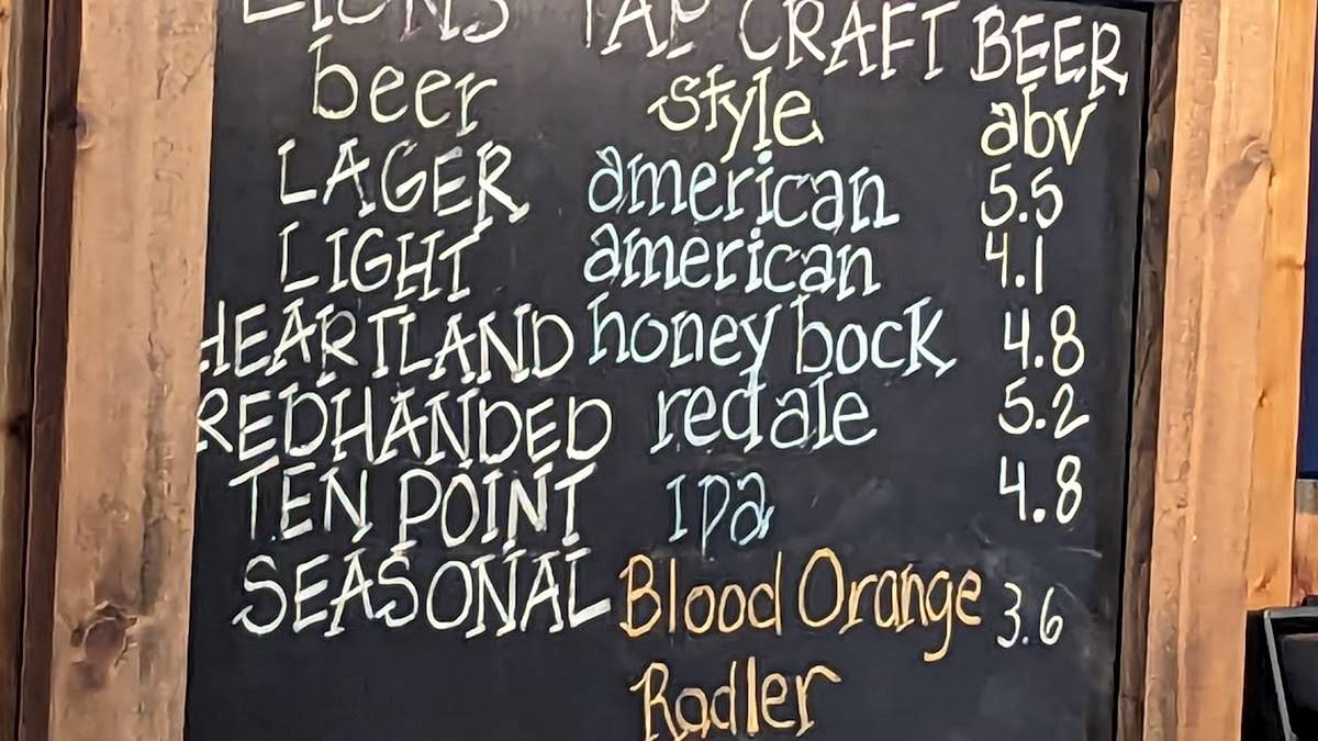 Menu at Lions Tap restaurant, Eden Prairie