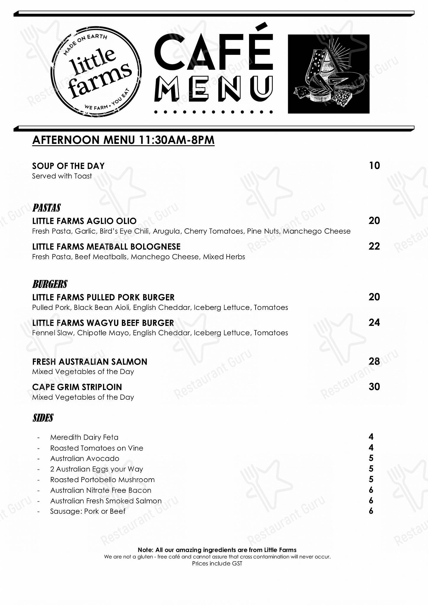 Menu at Little Farms Cafe, Valley Point, Singapore