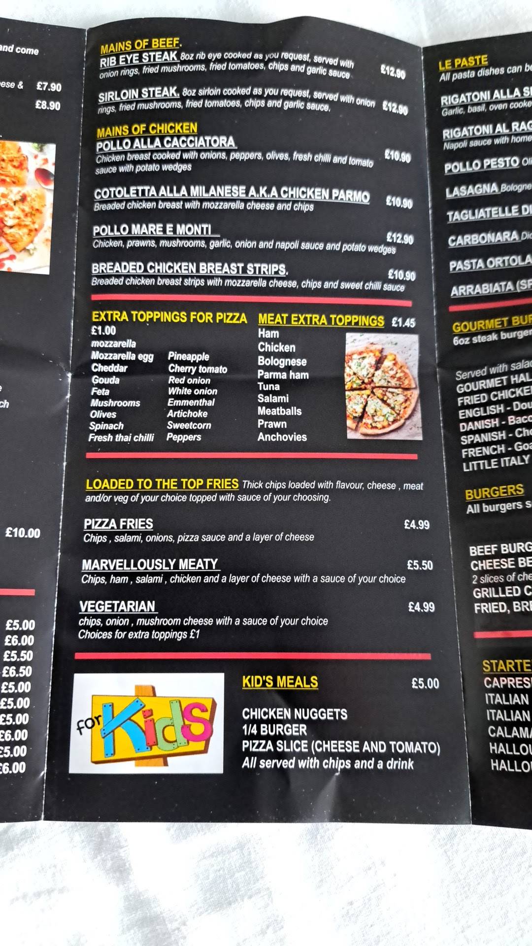 Menu at Little Italy By Stefano restaurant, Hull, 251 Hedon Rd
