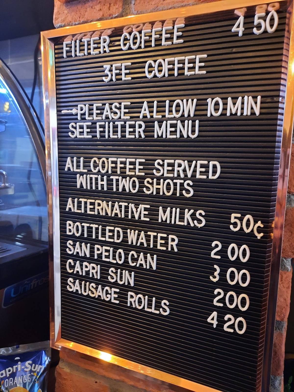 Menu at Little Lane Coffee Company cafe, Galway
