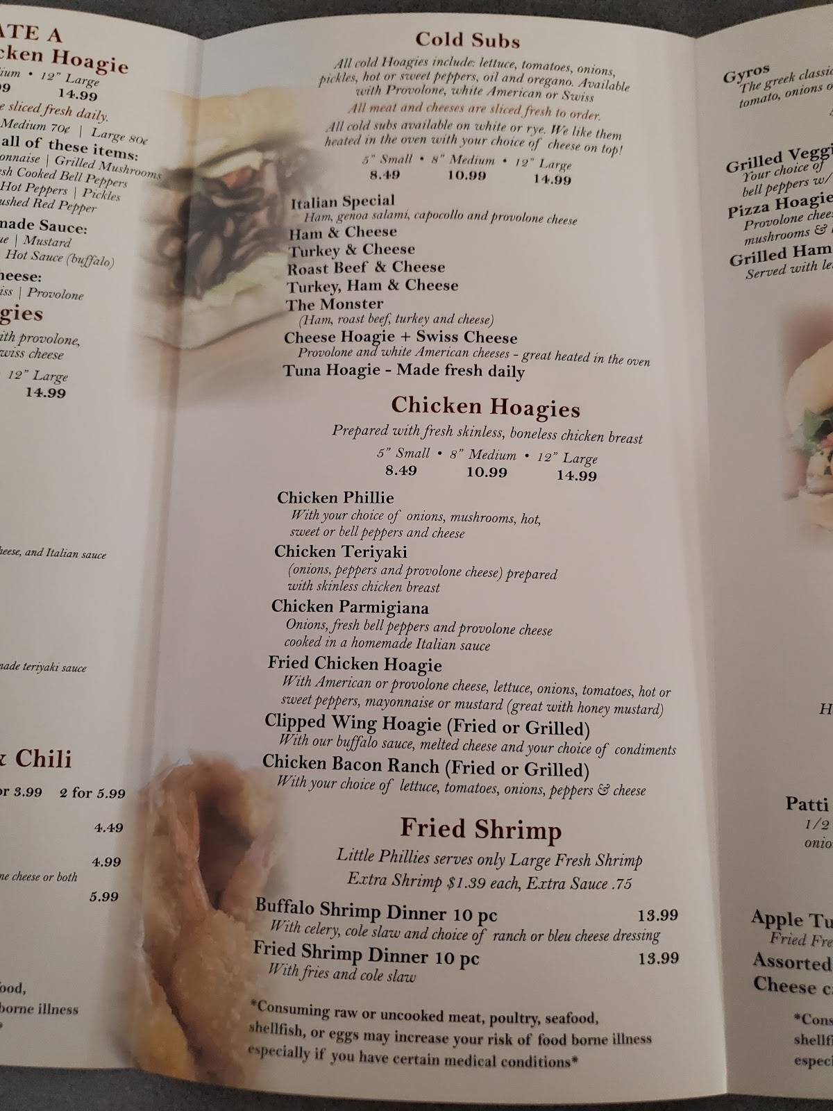 Menu at Little Phillies restaurant, Covington, Industrial Blvd D