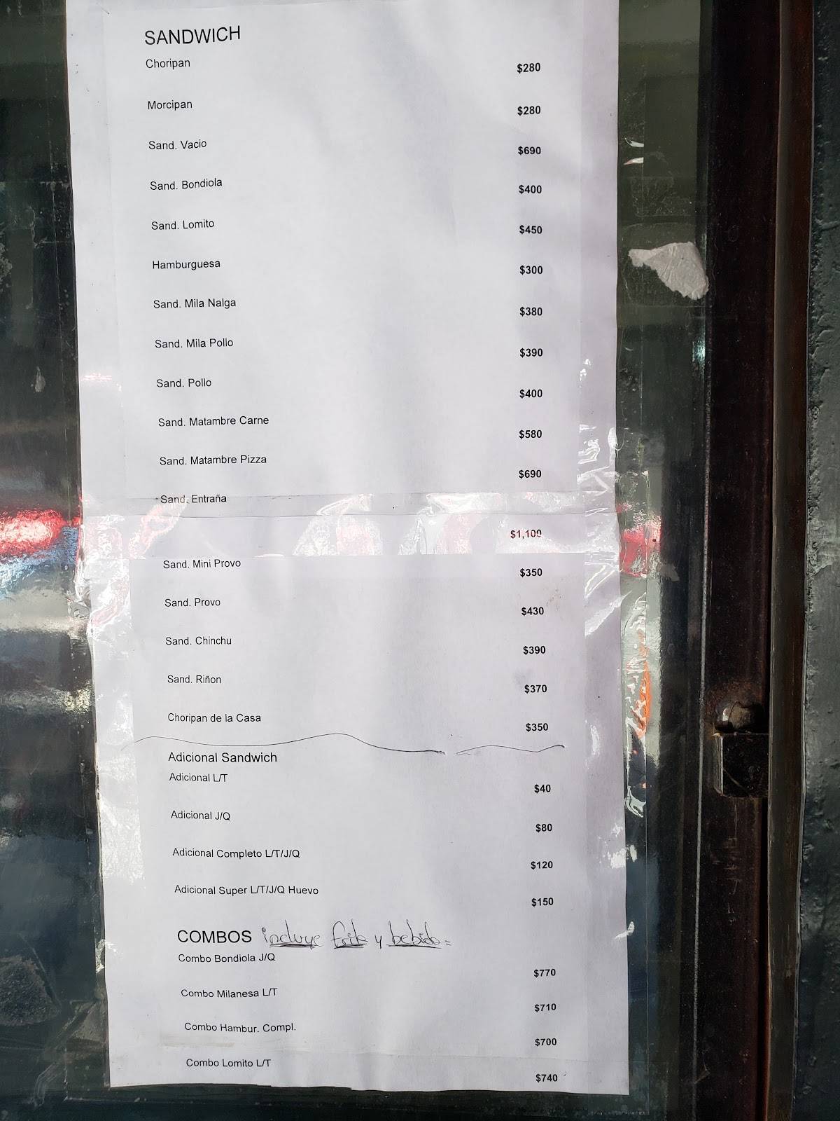 Carta de parrilla Lo de Charly, Buenos Aires, Av. Alvarez Thomas 2101 ...