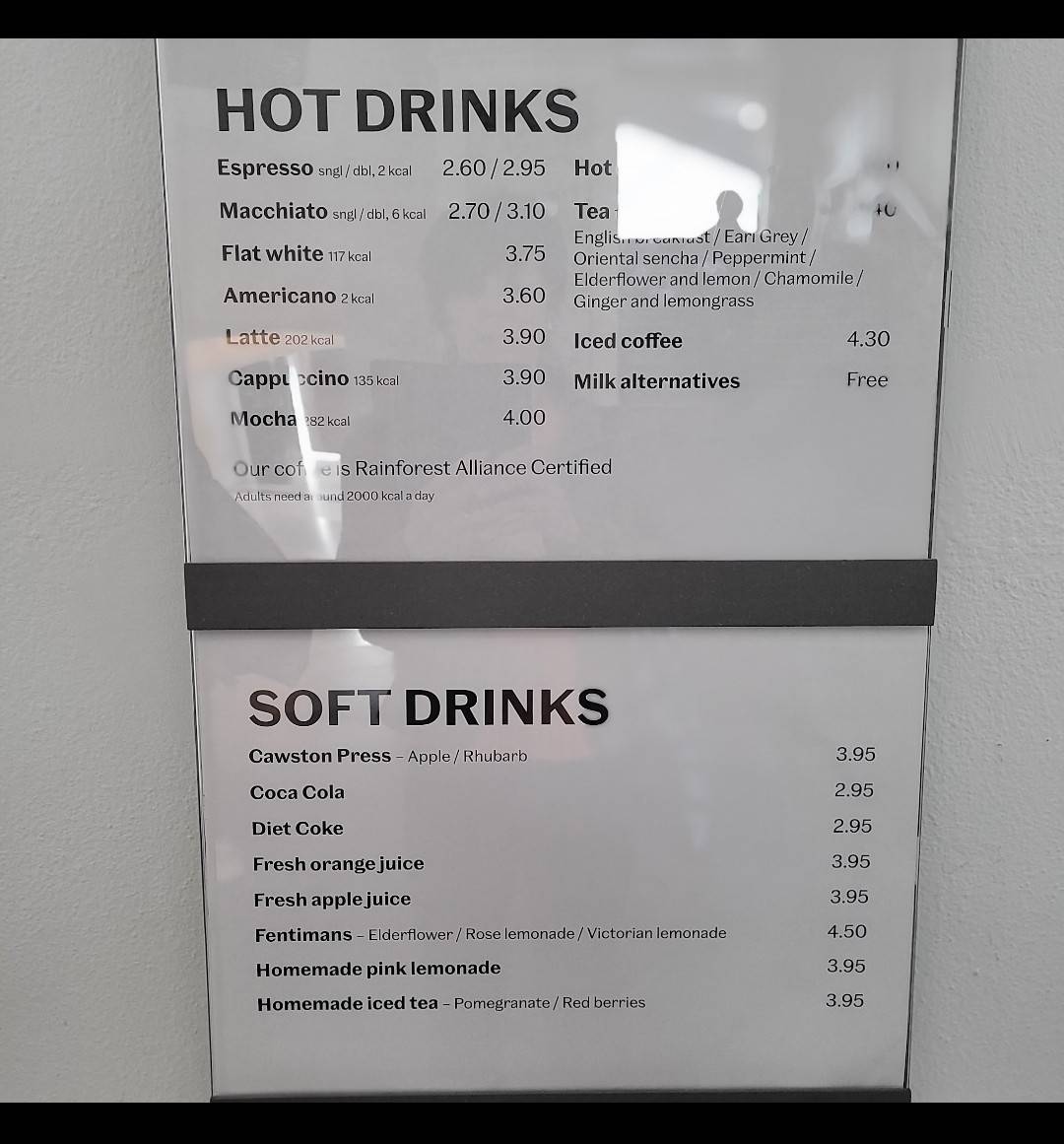 Menu at The V&A Cafe, London