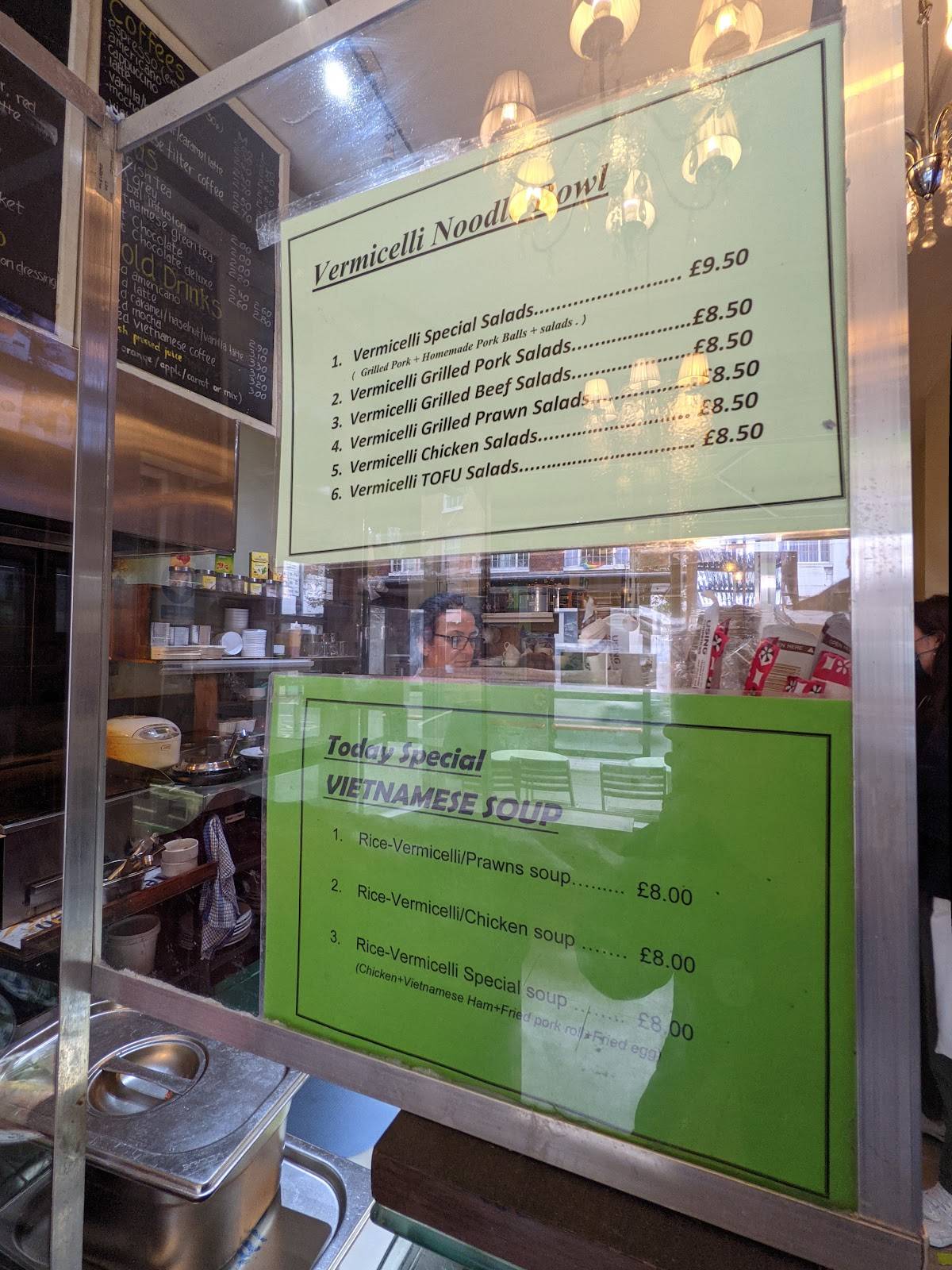 Menu at Viet Cafe, London, 75 Denmark Hill