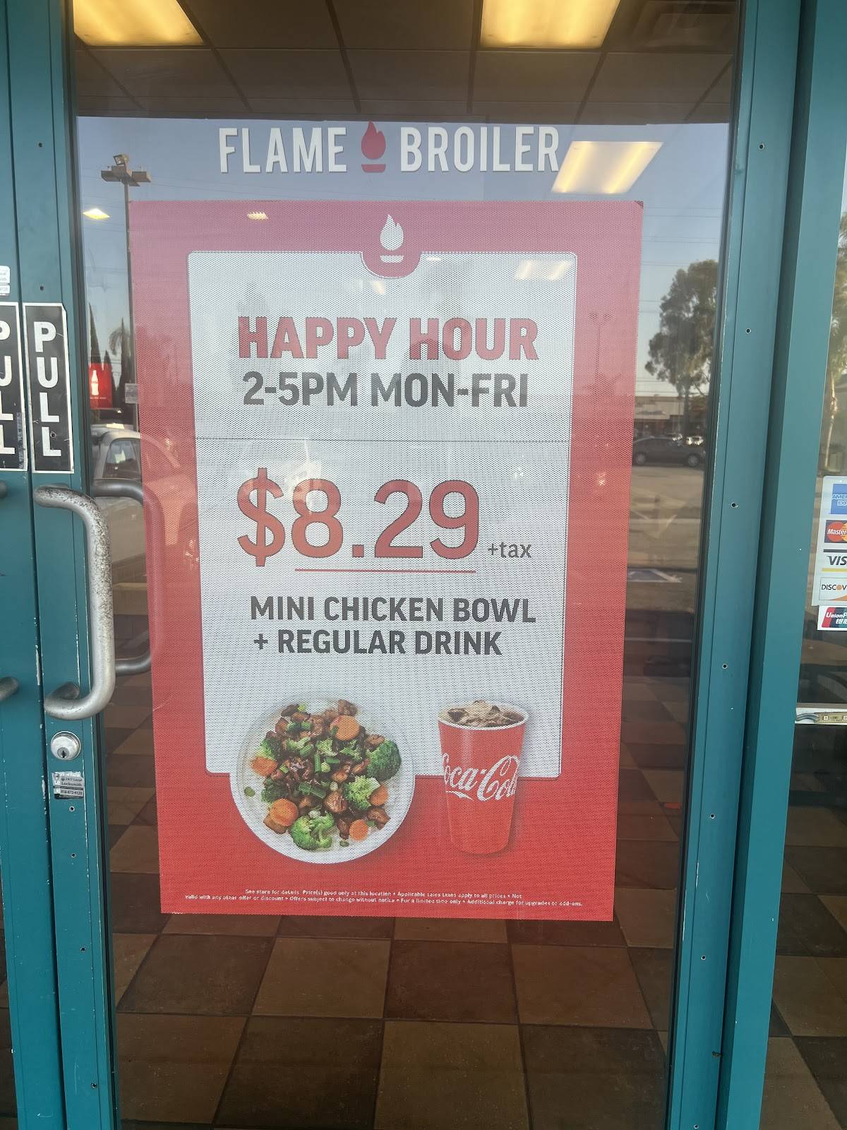Carta de comida rápida Flame Broiler, Long Beach, E Spring St
