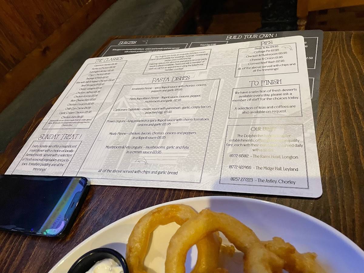 Menu at The Dolphin Inn pub & bar, Tarleton