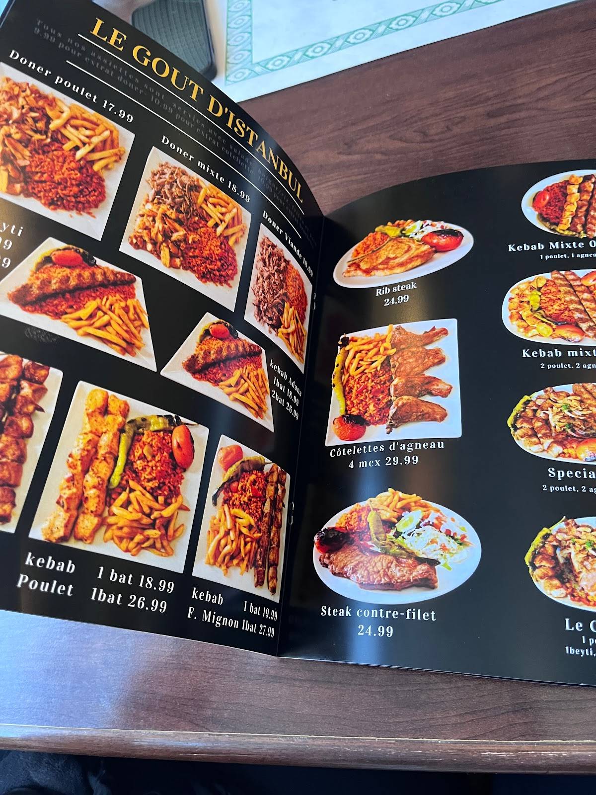 Menu au Maison istanbul restaurant, Longueuil, Ch. de Chambly