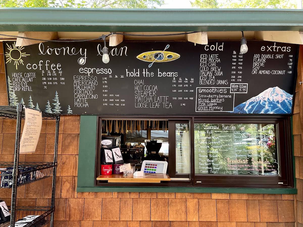 Menu at Looney Bean of Bend cafe, Bend