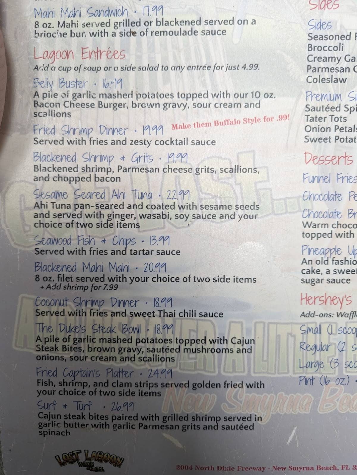 Menu at Lost Lagoon Wings and Grill restaurant, New Smyrna Beach, N ...