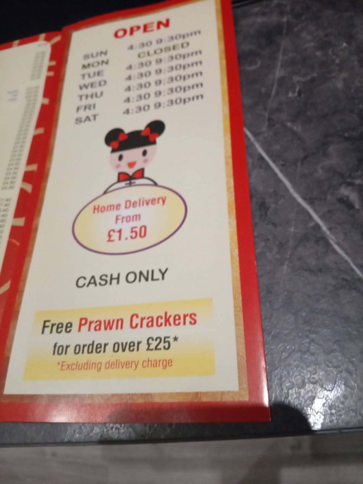 Menu at Lotus Express fast food, Billingham