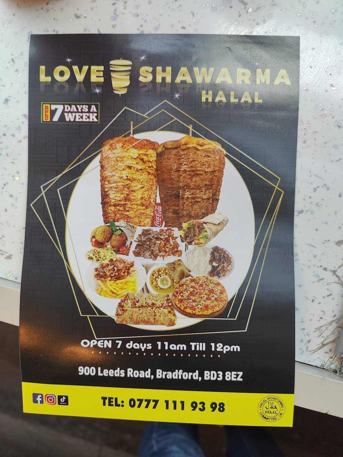 Menu at Love My Shawarma restaurant, Bradford