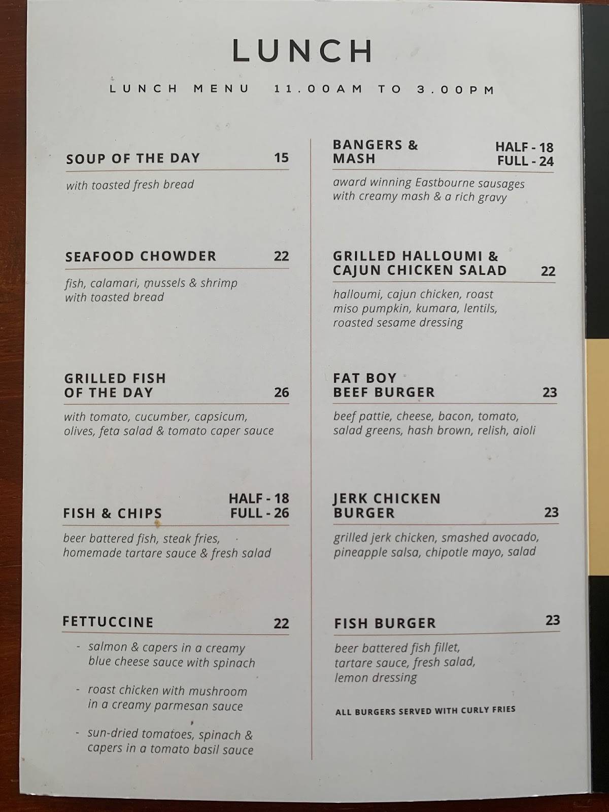 Menu at Days Bay Pavilion pizzeria, Lower Hutt
