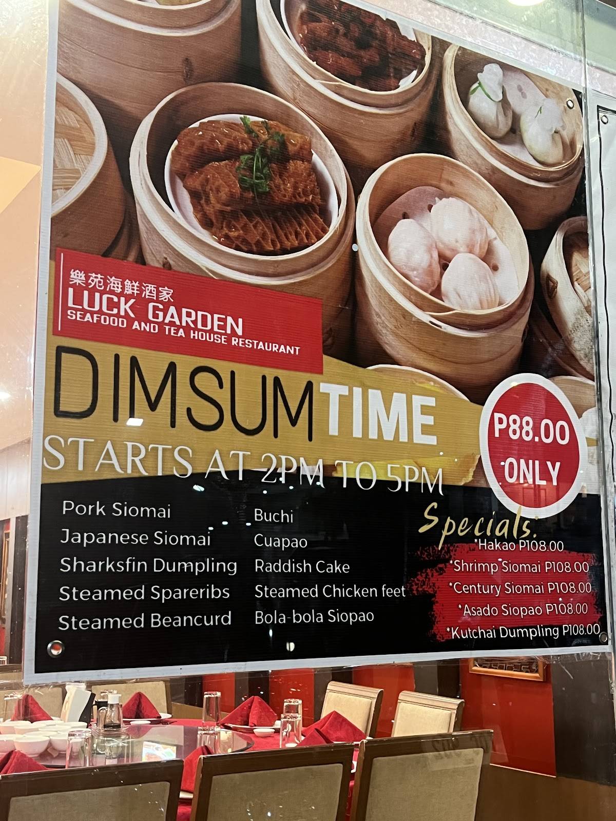 Menu at Luck Garden Restaurant, Quezon City