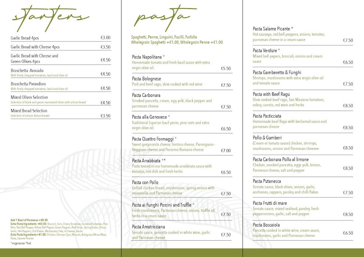 Menu at Luigi - Homemade Italian Pasta, Nicosia