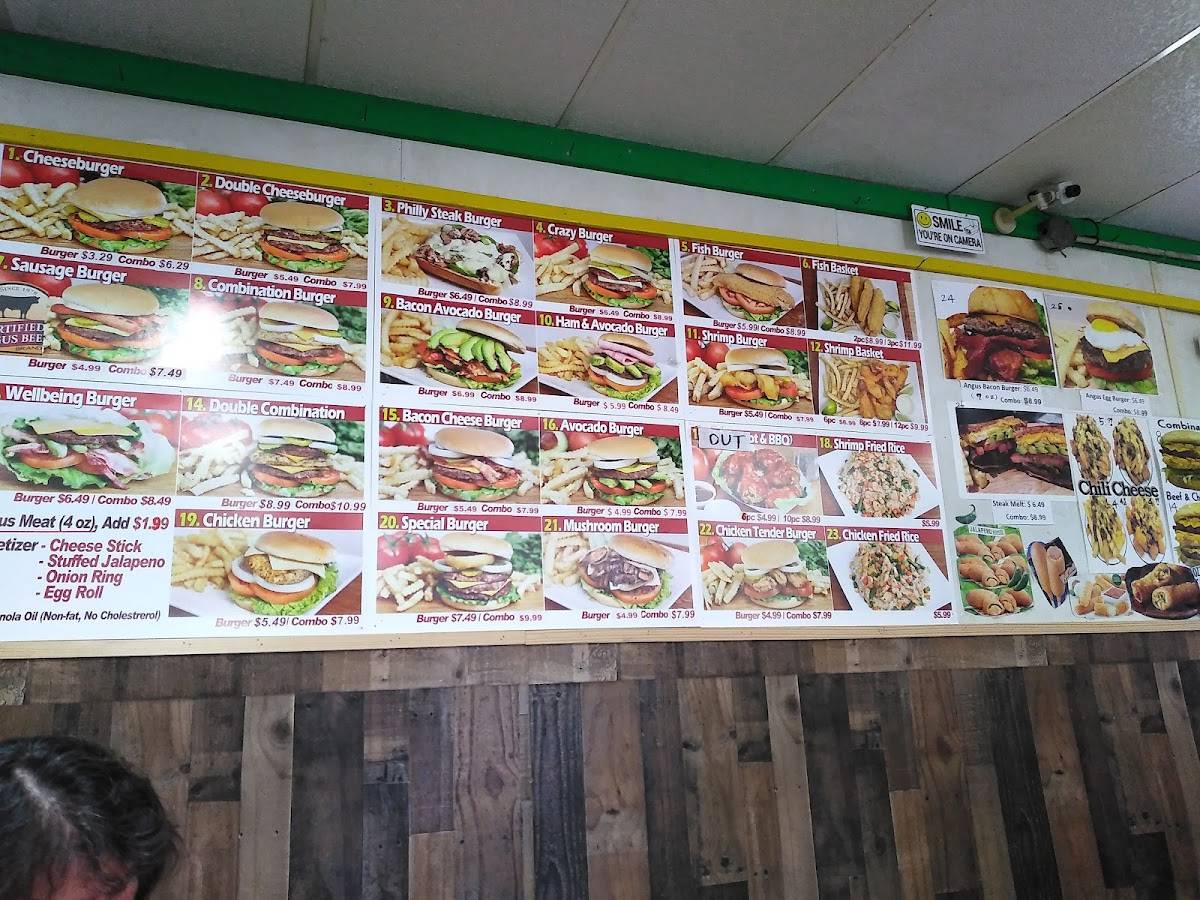Menu at M n M Burger restaurant, Houston