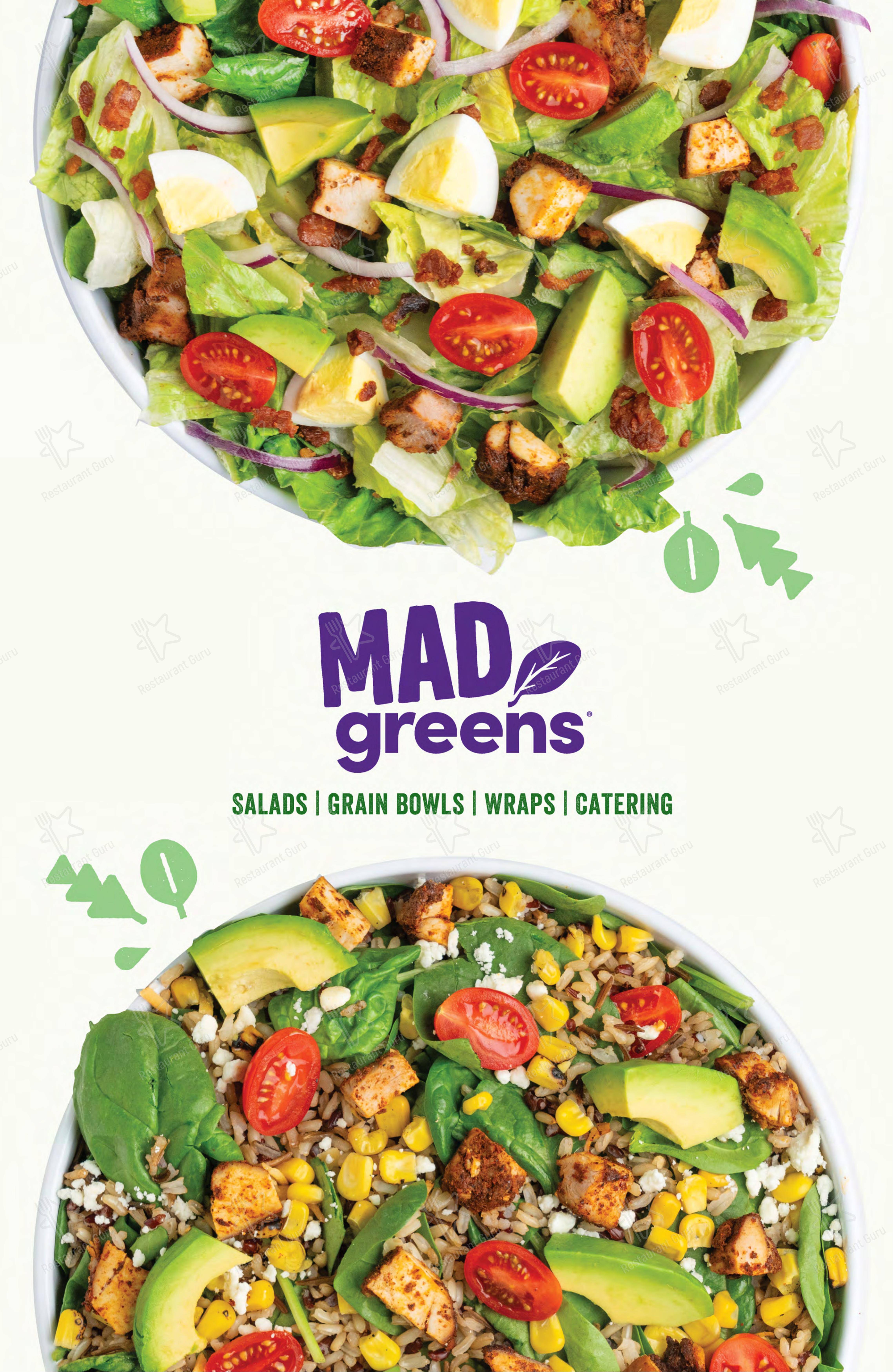 Carta del restaurante MAD Greens Boulder, Boulder, 29th St Unit 1144