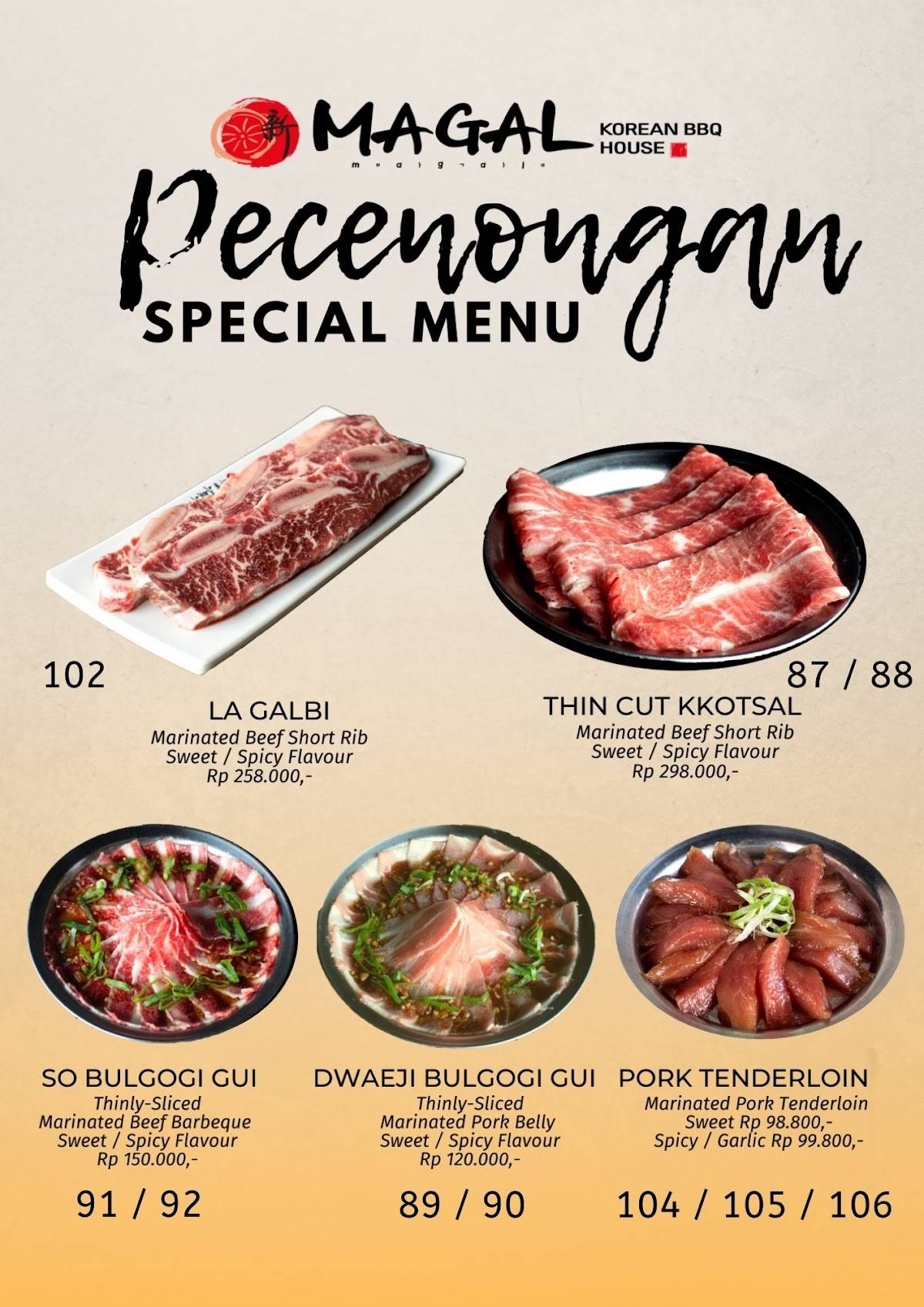 Carta de MAGAL Korean BBQ House, Central Jakarta