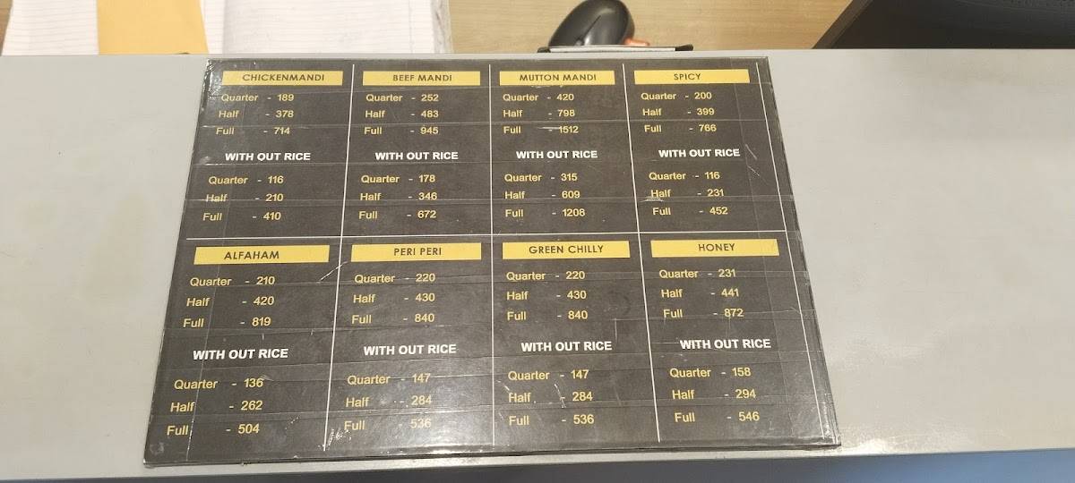 Menu at MANDI MANZIL, Kazhakkoottam