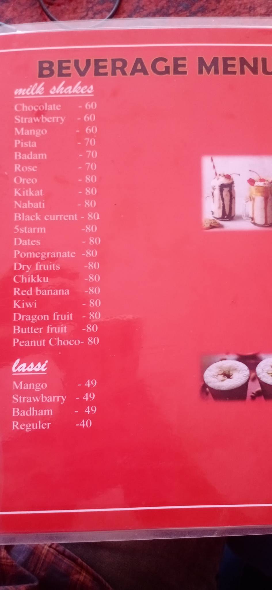 Menu at MG Snacks, Chennai