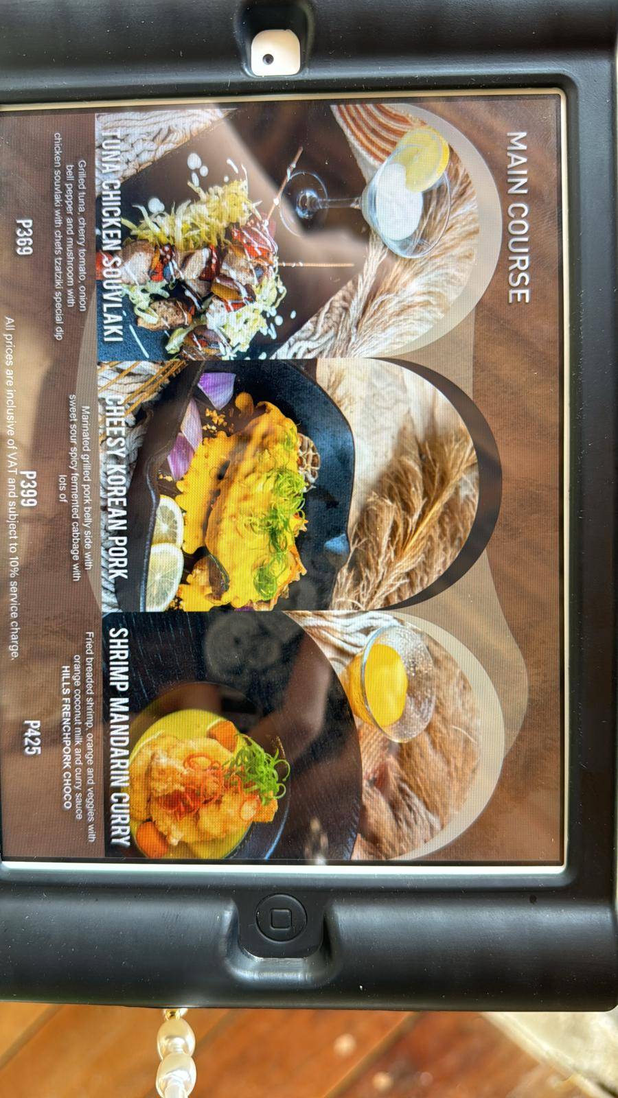Menu at MOSA pub & bar, Panglao