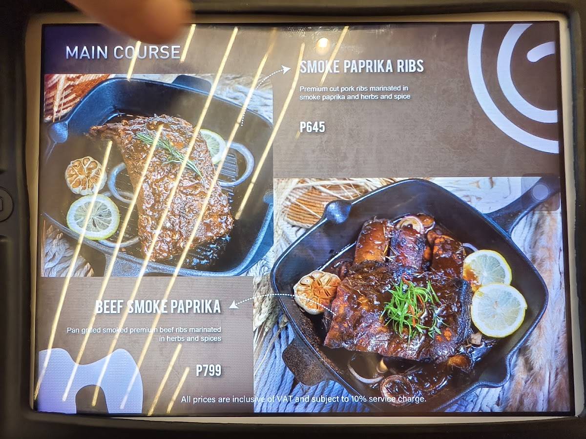 Menu at MOSA restaurant, Panglao