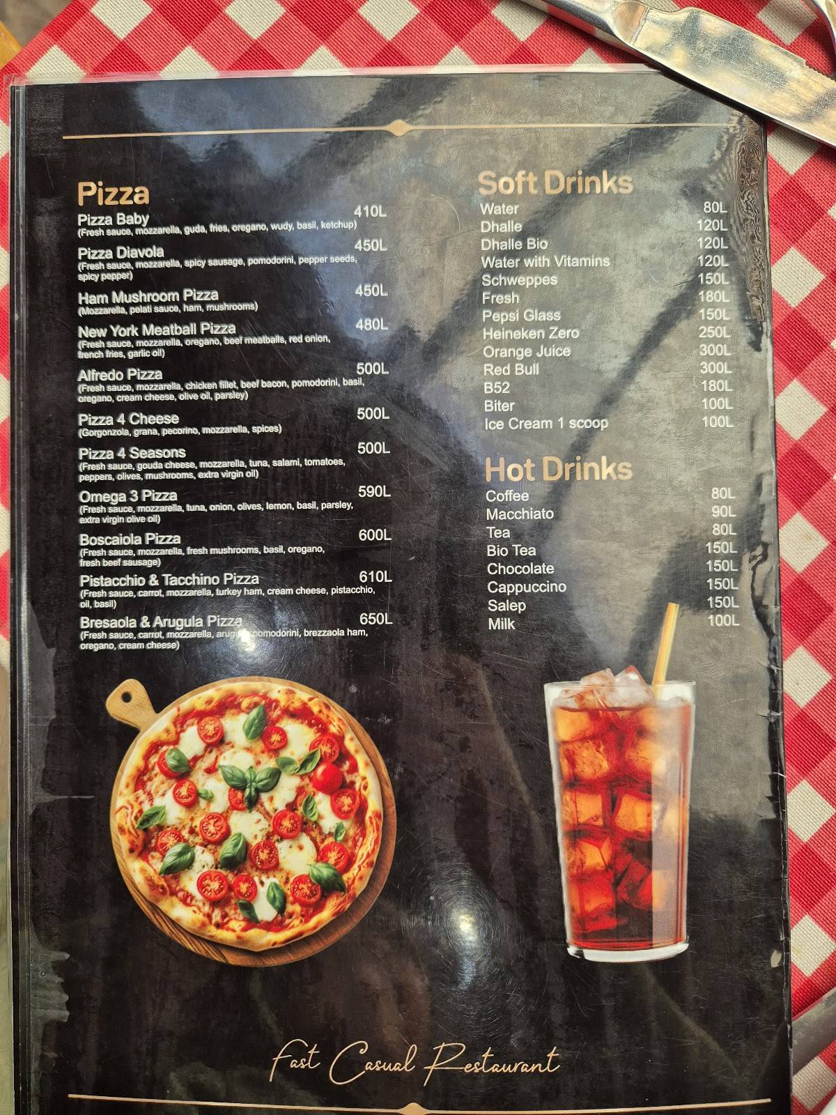 Menu at MR POTATO restaurant, Tirana