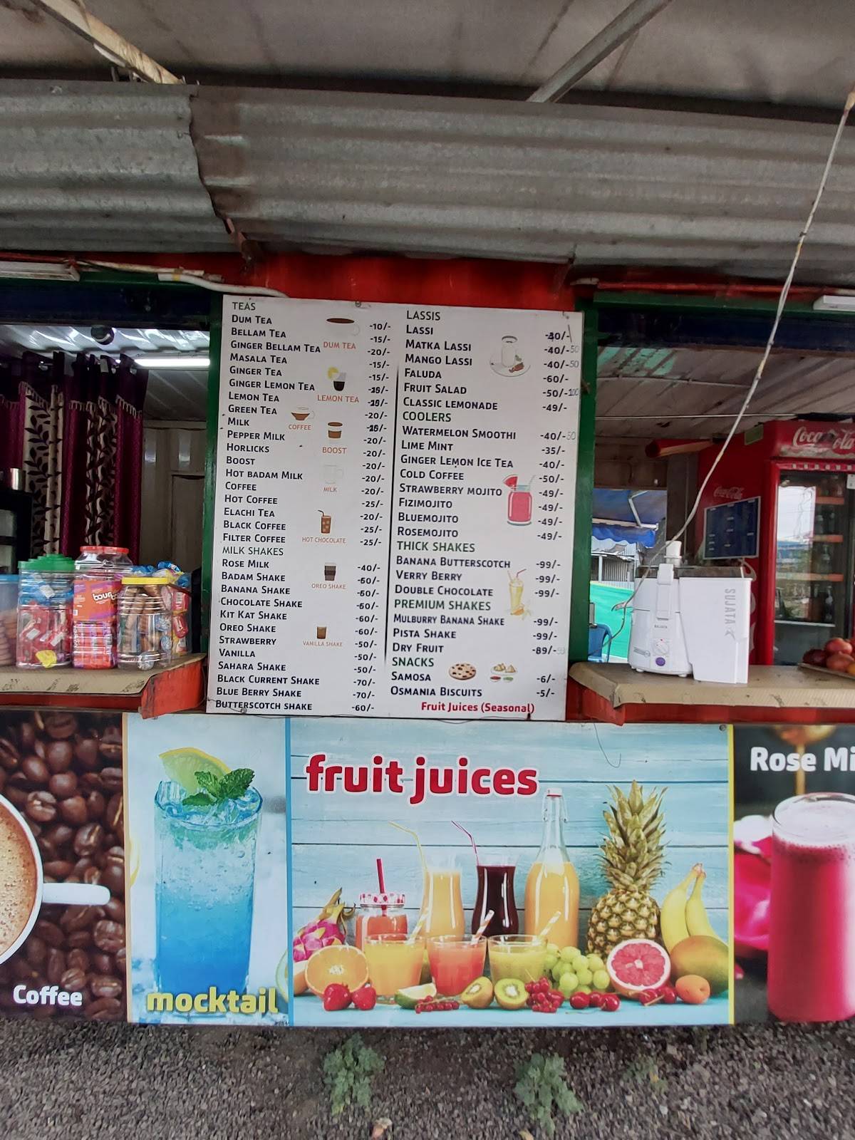 Menu at MR TEA'S, Rajahmundry