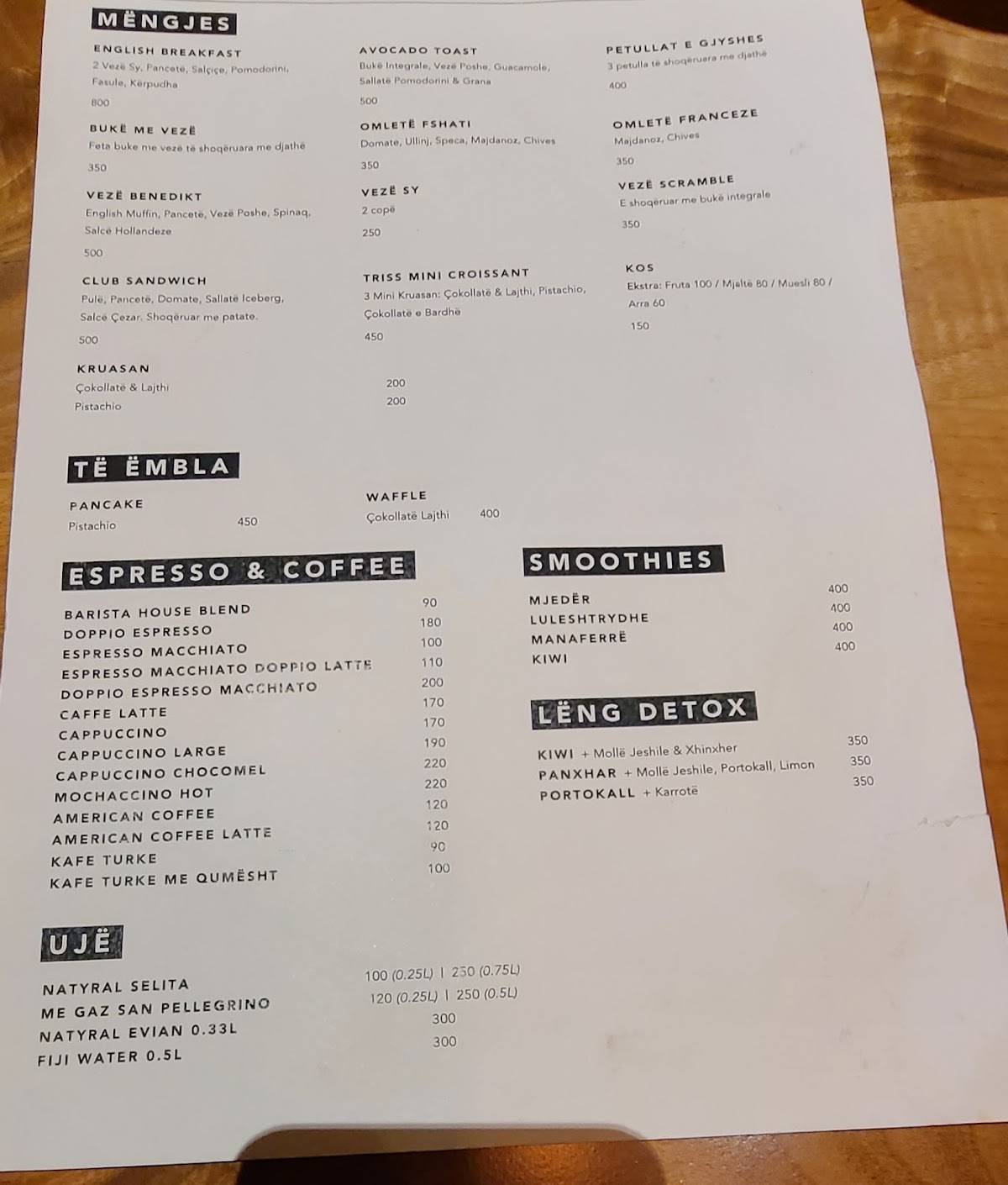 Speisekarte von MUGO Tirana restaurant, Tirana