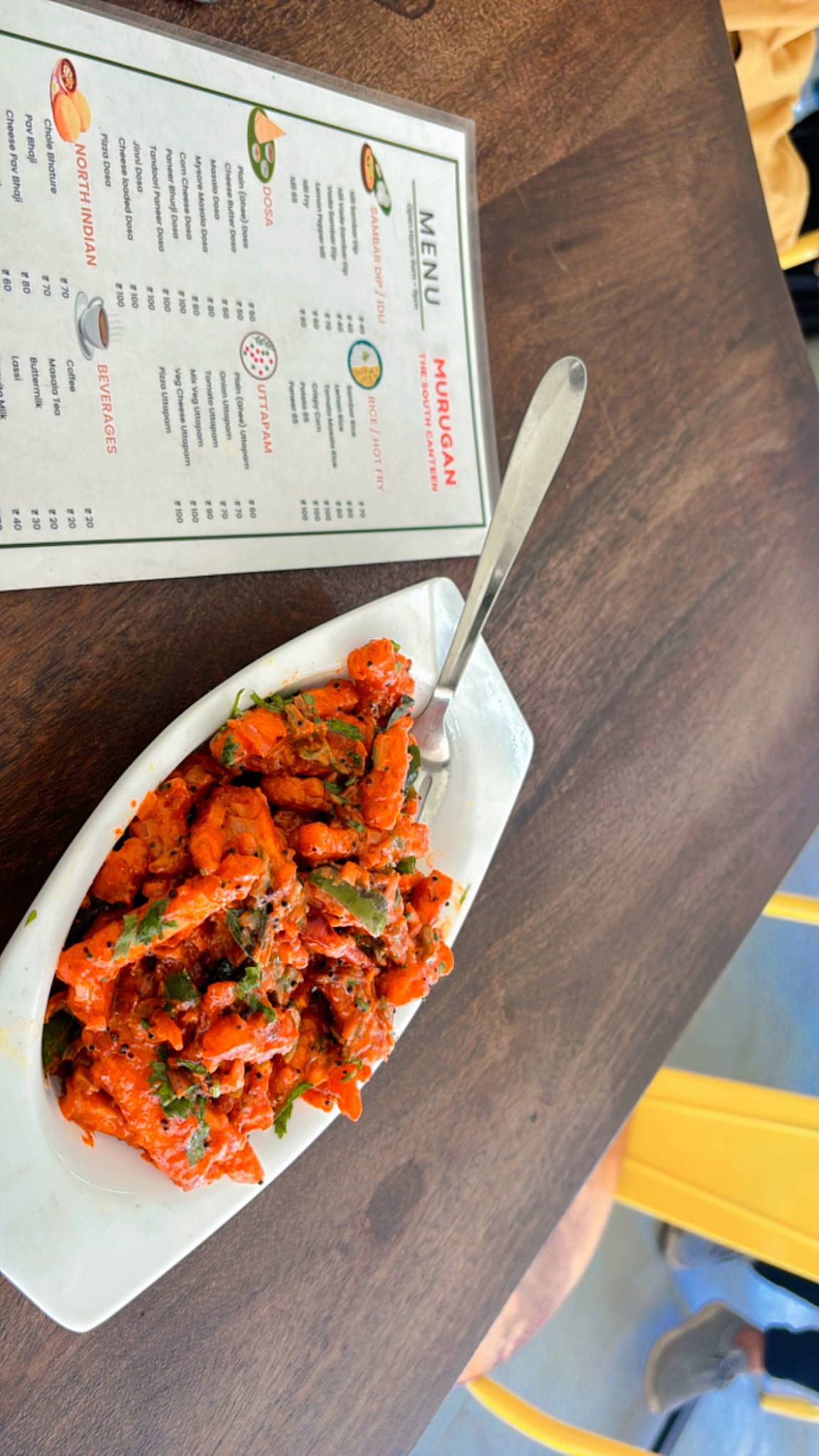 Menu at MURUGAN THE SOUTH CANTEEN, Bhopal