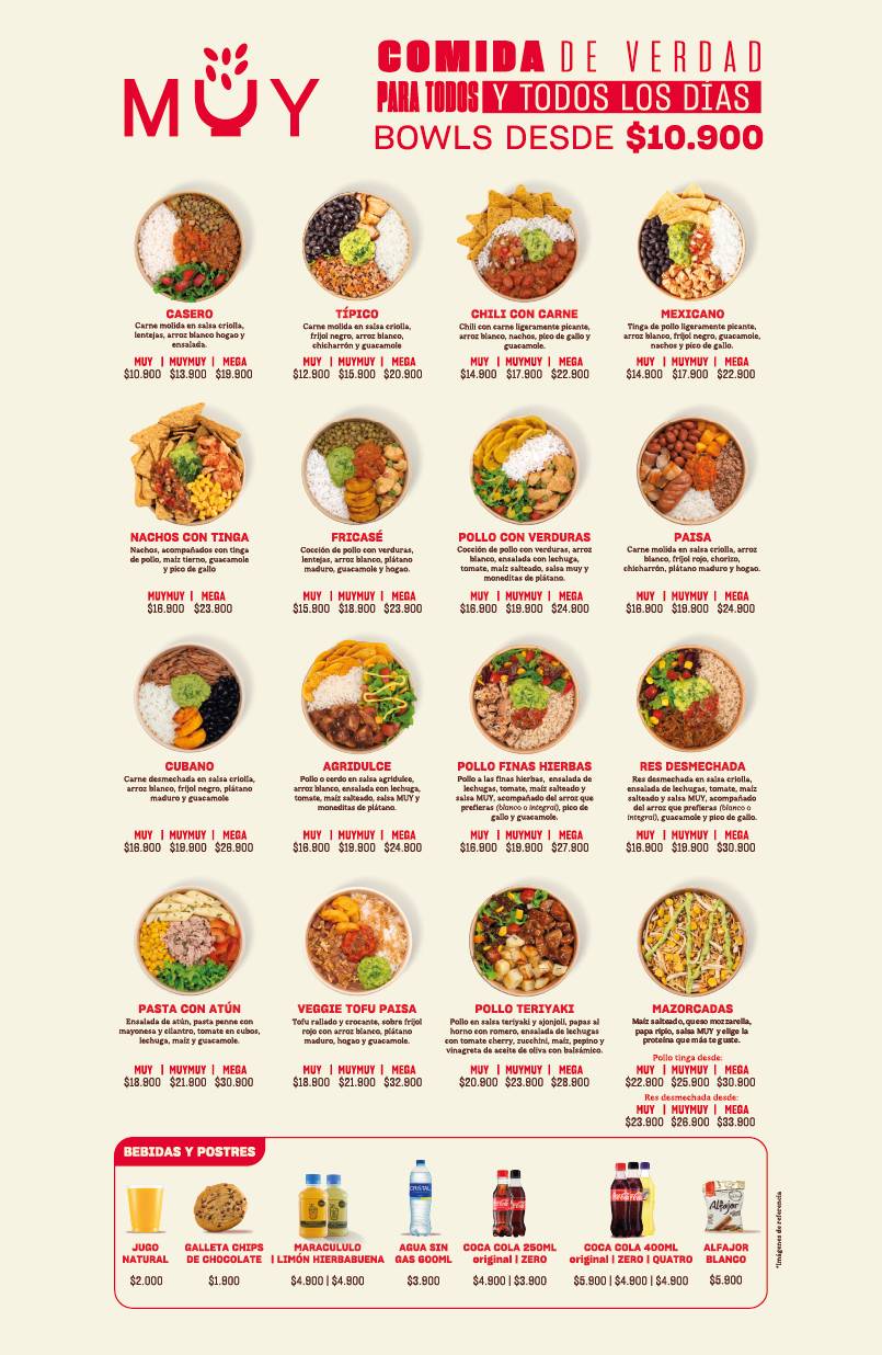 Carta del restaurante MUY Lourdes, Bogotá