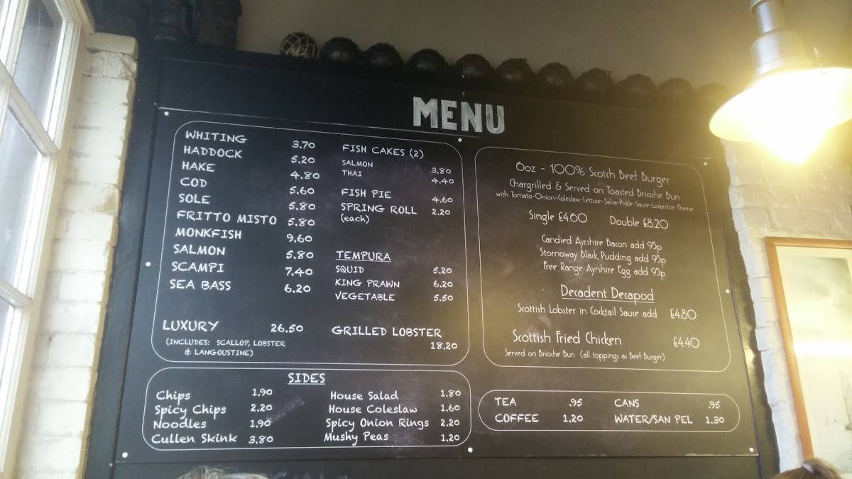 Menu at MacCallum’s Oyster Bar, Troon