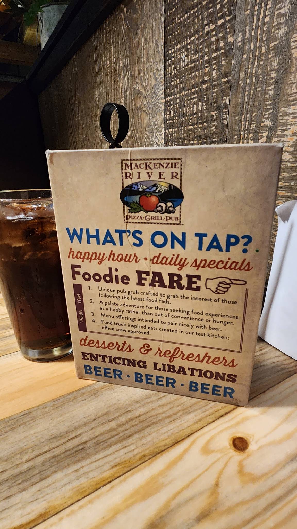 Menu at MacKenzie River Pizza, Grill & Pub, Kalispell