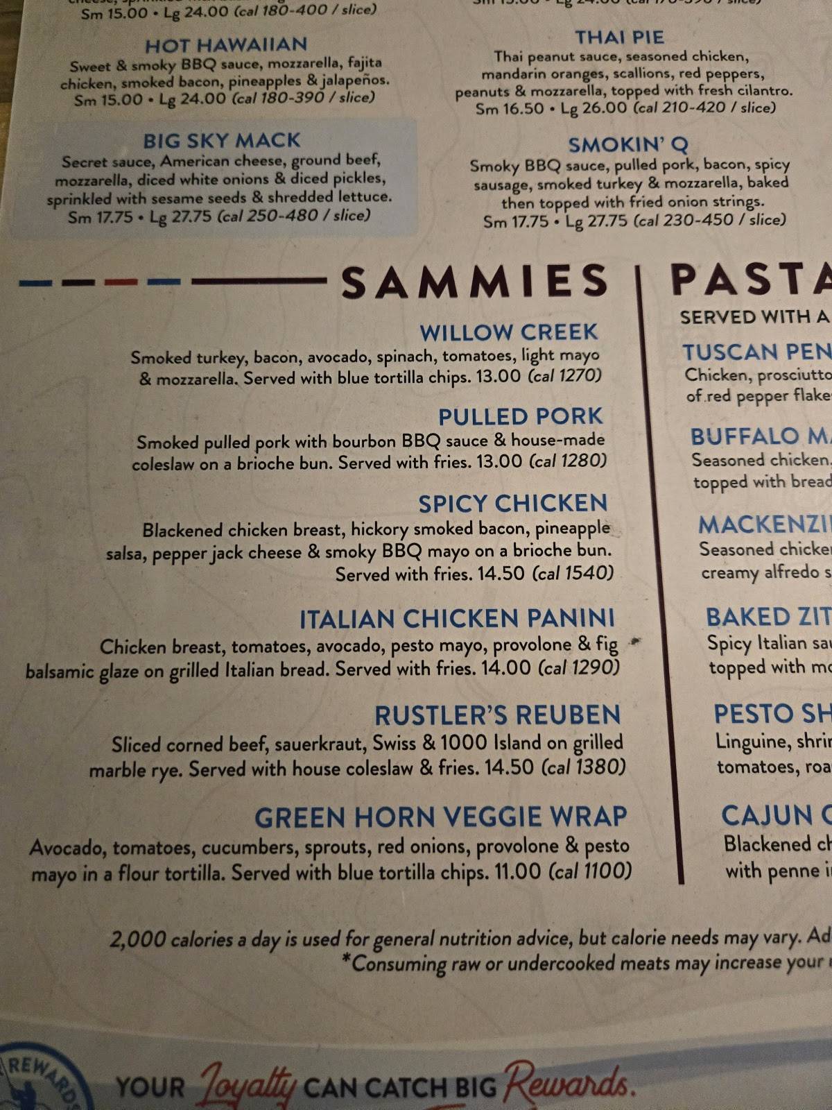 Menu at MacKenzie River Pizza, Grill & Pub, Kalispell