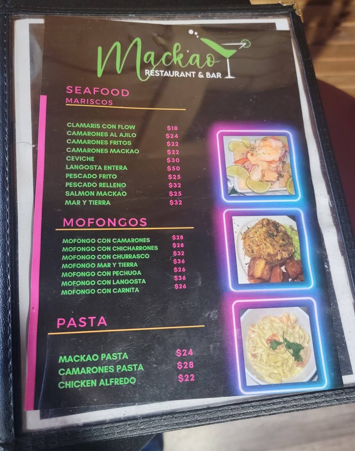 Menu at Mackao restaurant and Bar, Worcester, 181 Millbury St