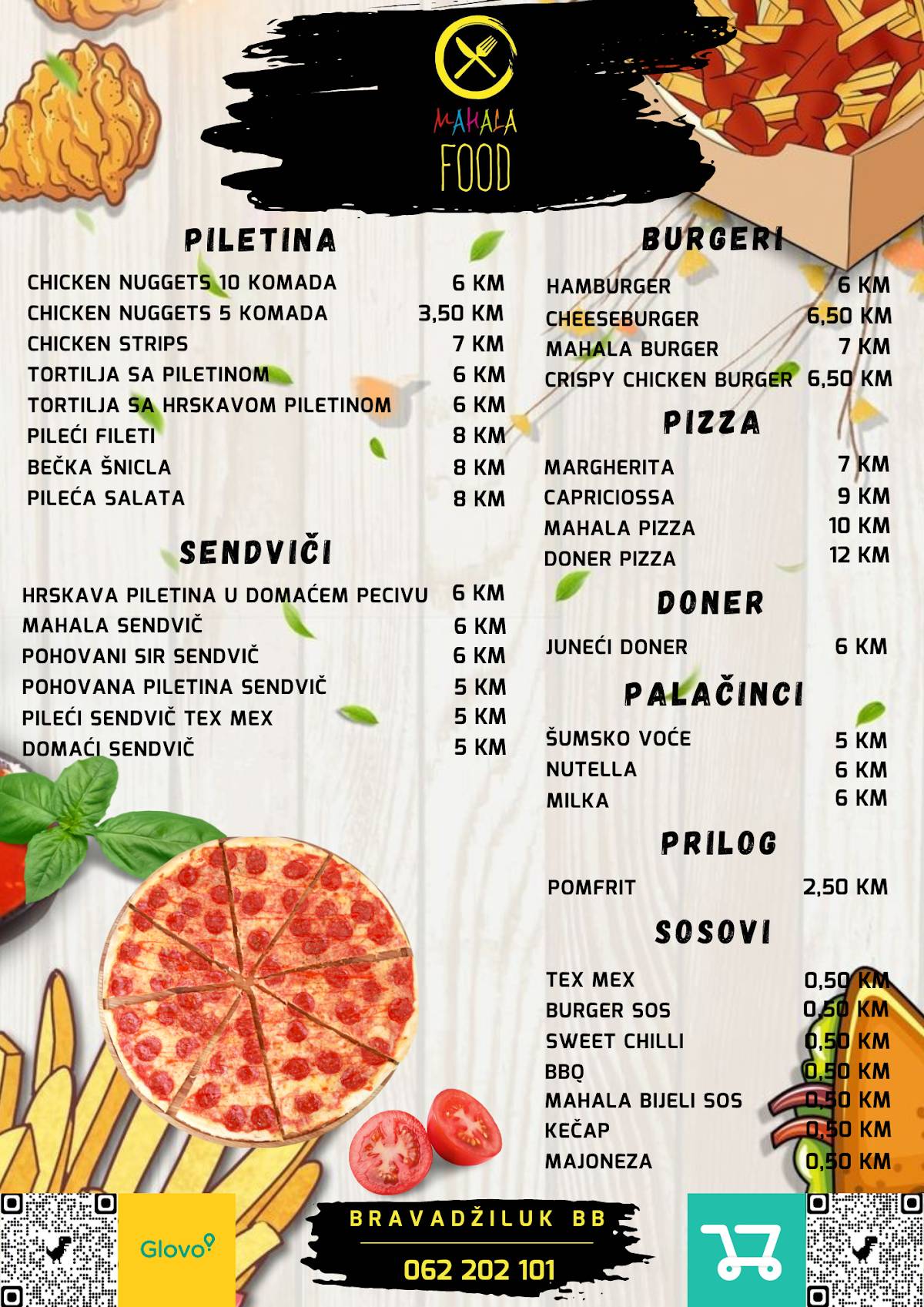 Speisekarte von Mahala Food restaurant, Sarajevo