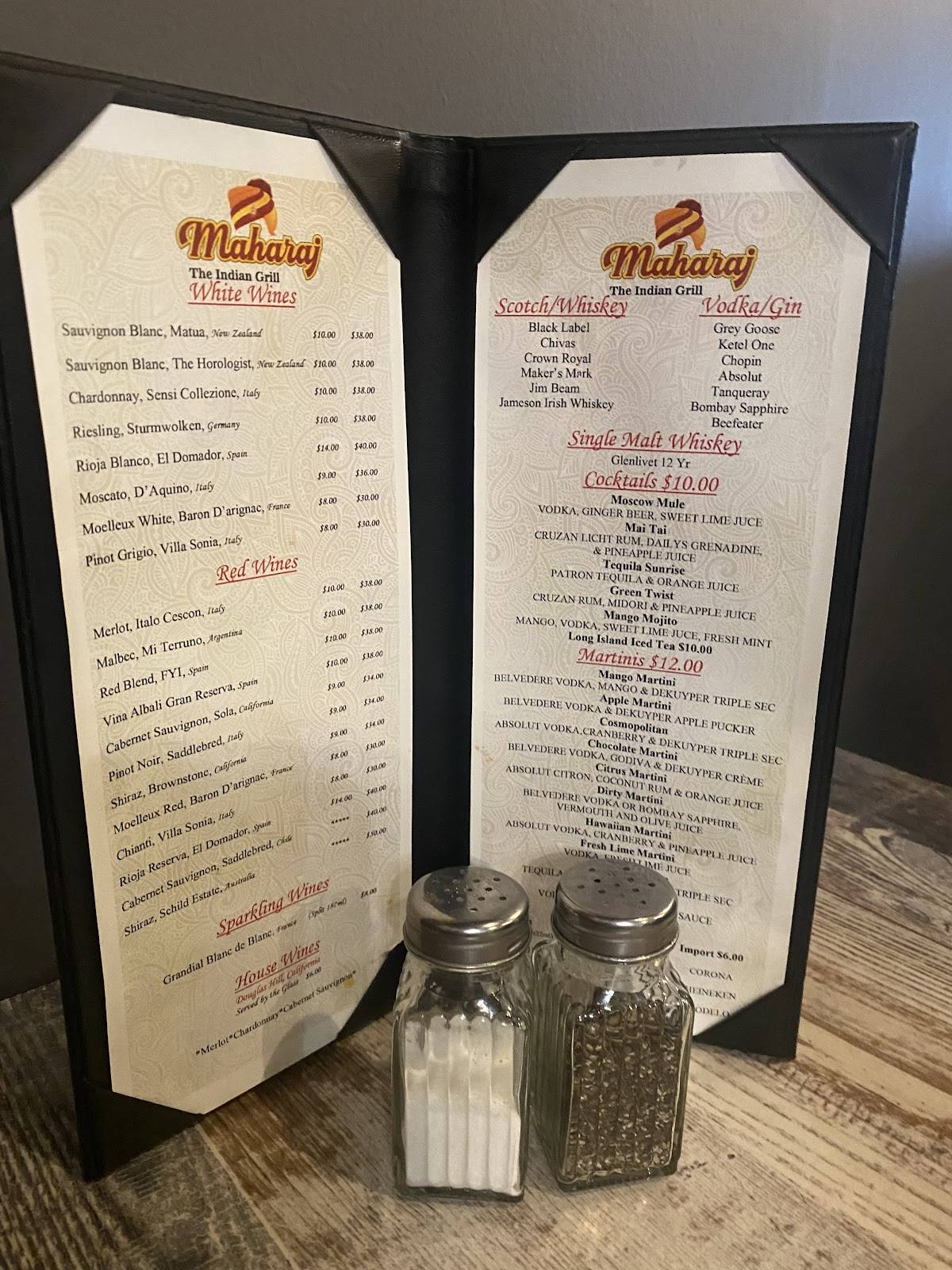 Menu at Maharaj Indian Grill restaurant, Elmhurst