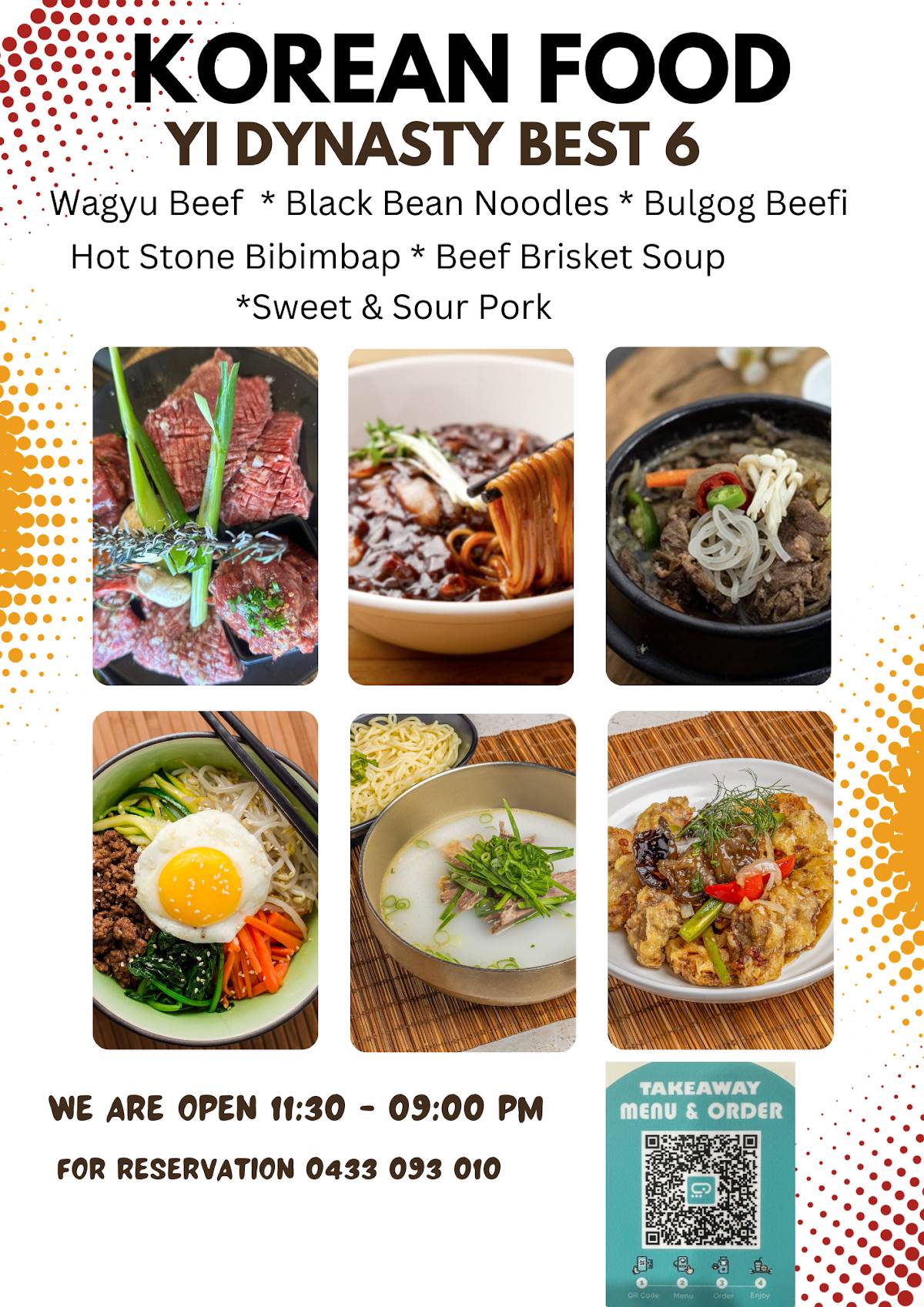 Menu at Yi Dynasty Korean BBQ & HOT POT Restaurant 李王朝烤肉餐廳 韓食, Southport