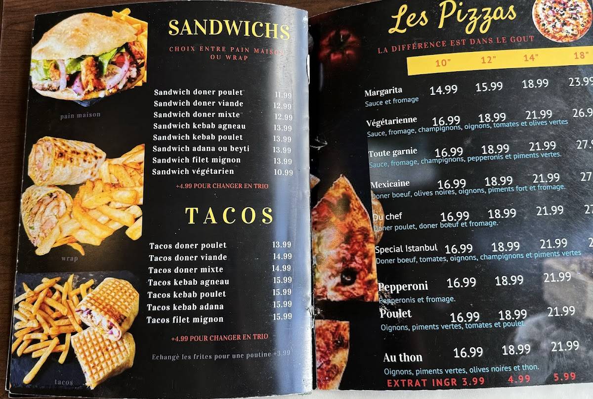 Menu au Maison istanbul restaurant, Longueuil, Ch. de Chambly