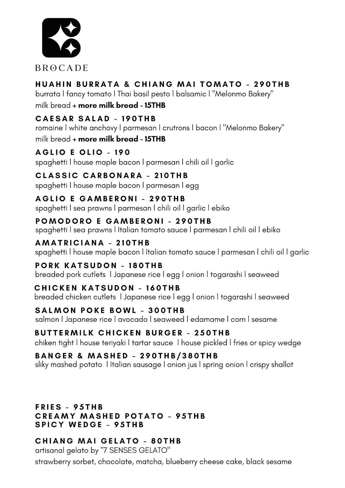 Menu at Make You Mine cafe, Hat Yai
