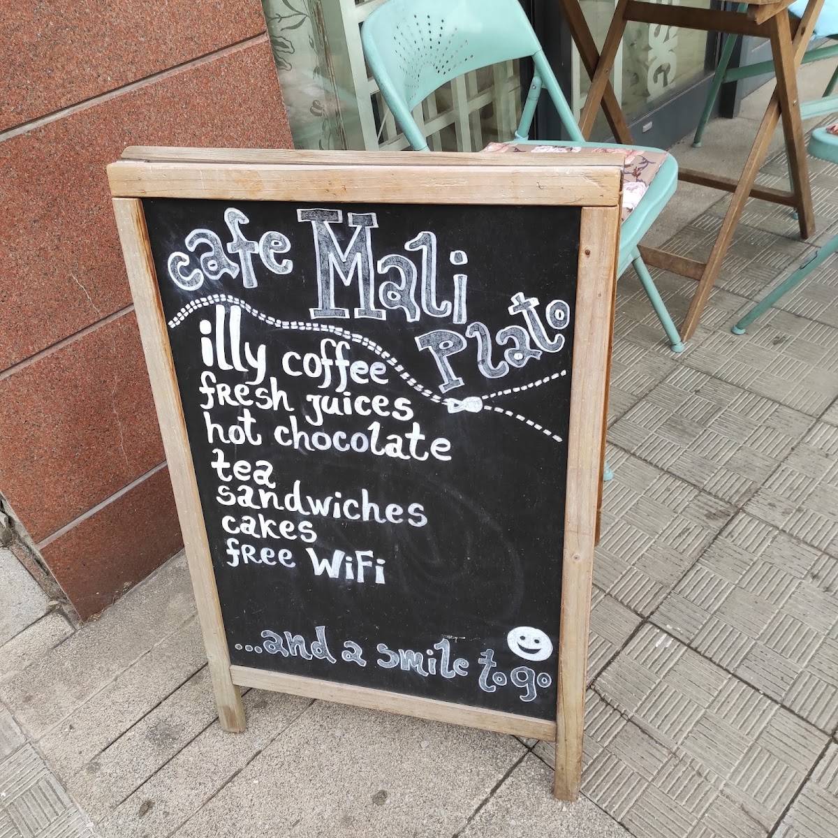 Menu at Mali Plato. cafe, Belgrade