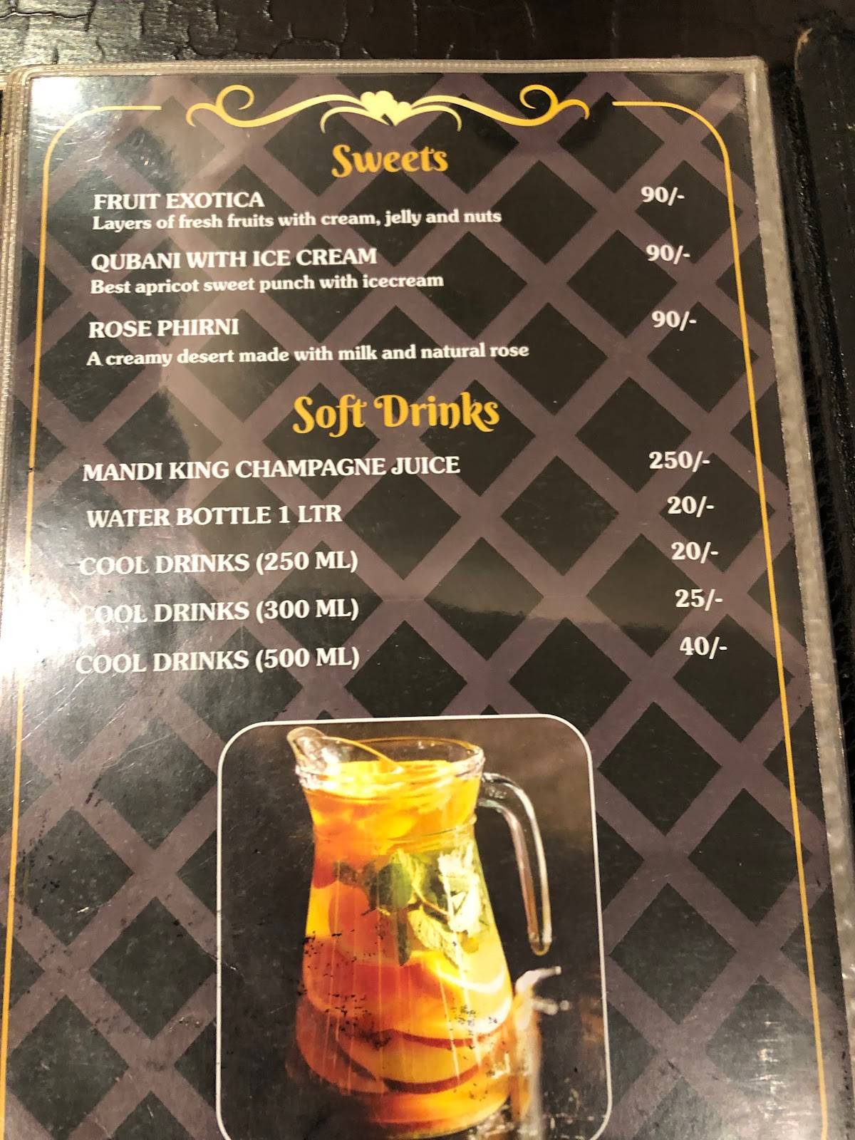 Menu at Mandi King Arabian Restaurant, Hyderabad, Gachibowli - Miyapur Rd