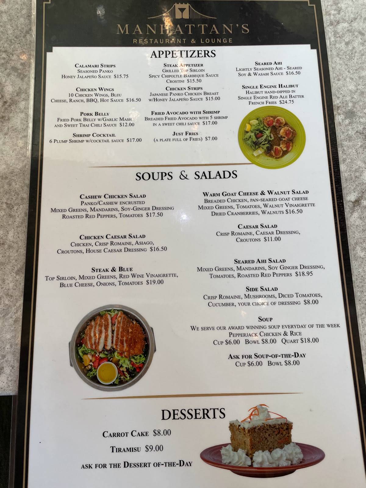Menu at Manhattan Restaurant & Lounge, Anchorage