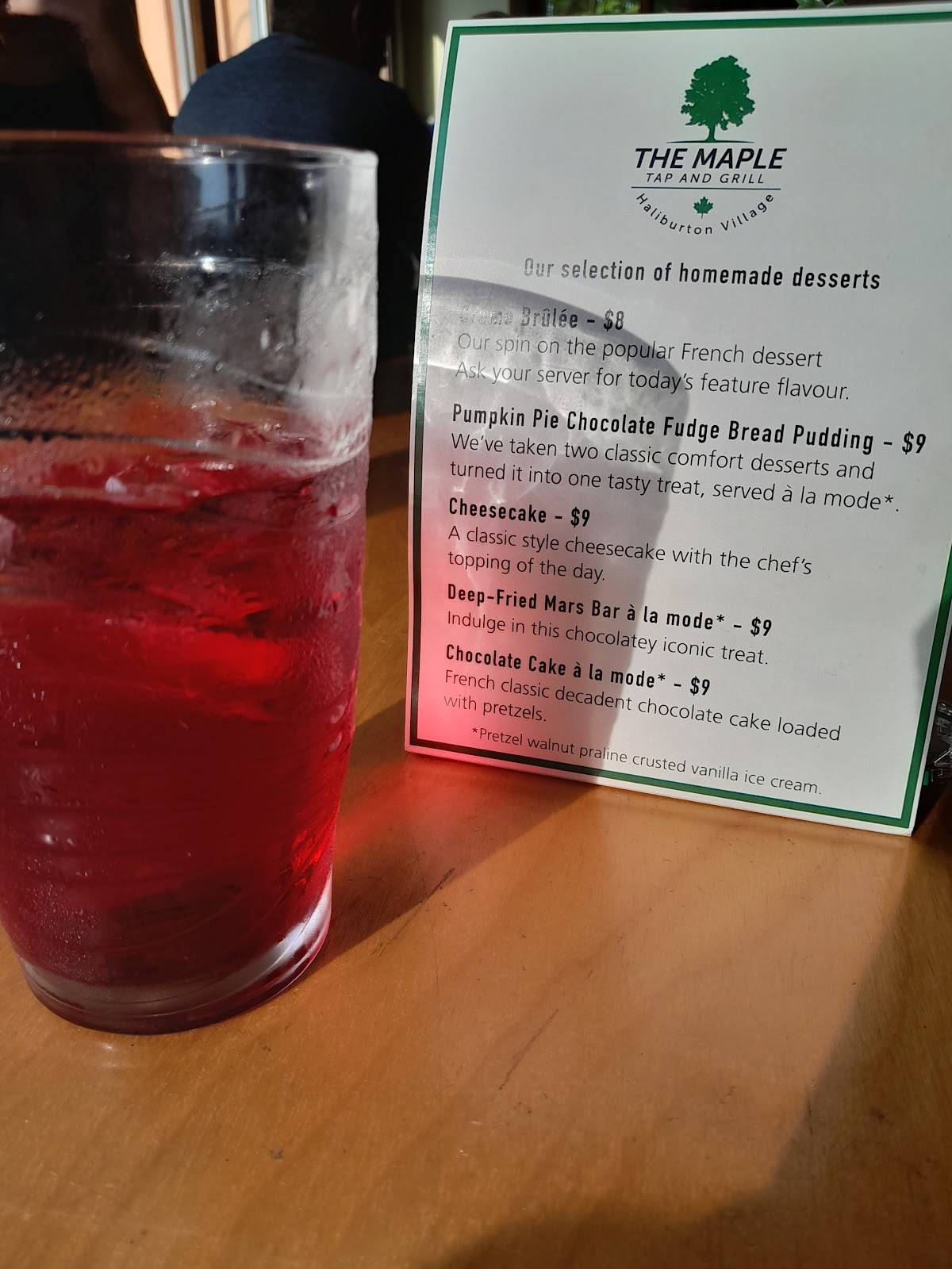 Menu at Maple Avenue Tap & Grill pub & bar, Haliburton, 172 Highland St