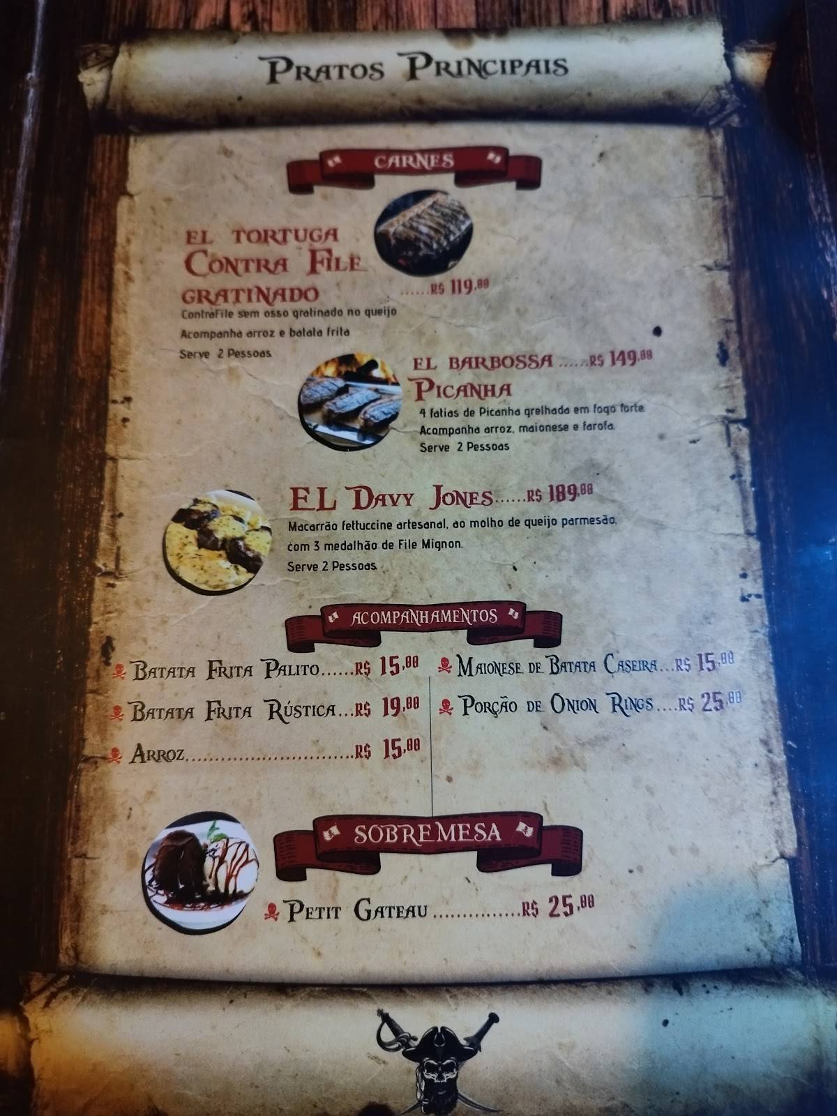 Menu em El Piratas - Restaurante Temático, Maringá