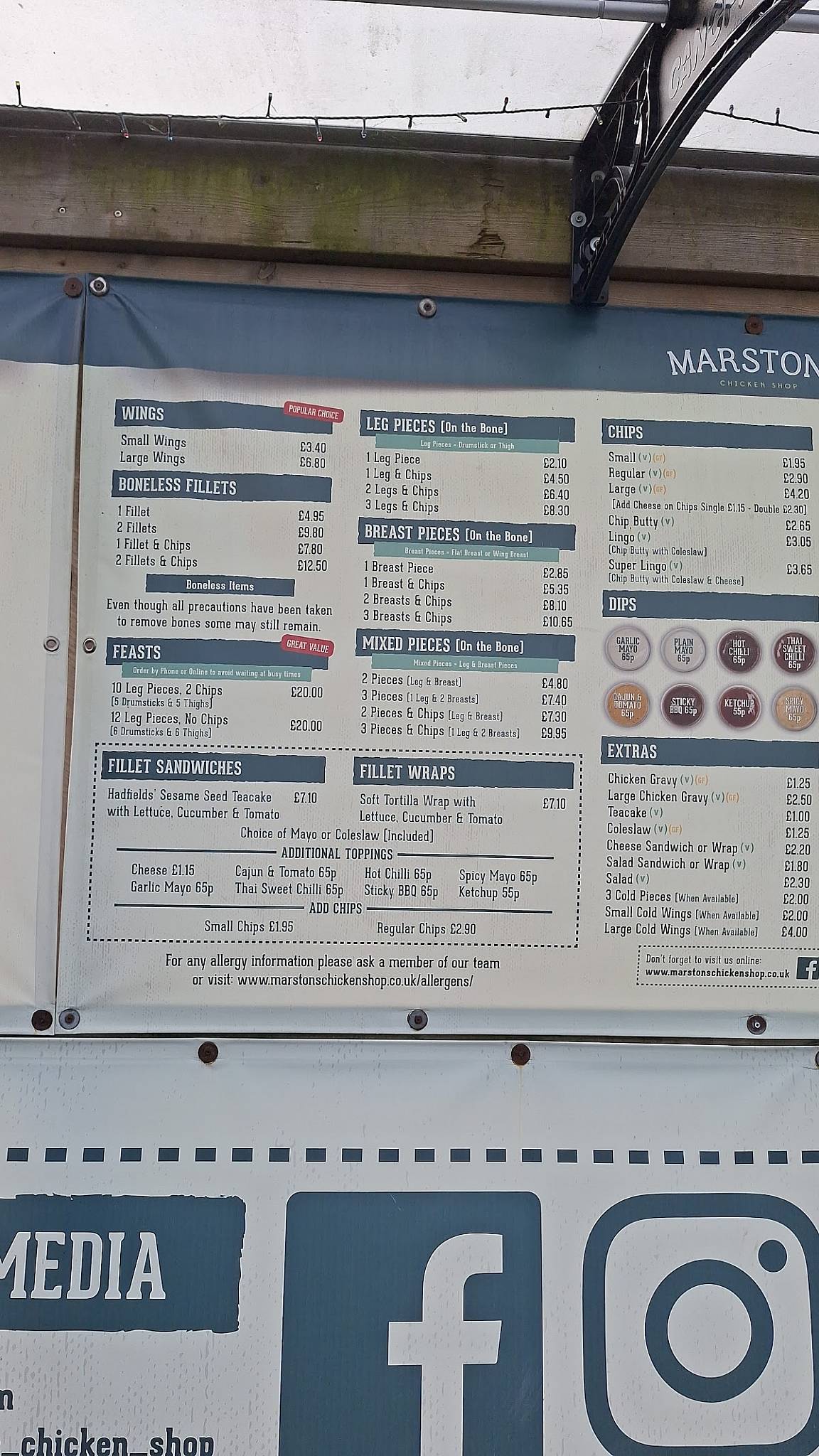 Menu at Marstons Chicken Shop fast food, Huddersfield
