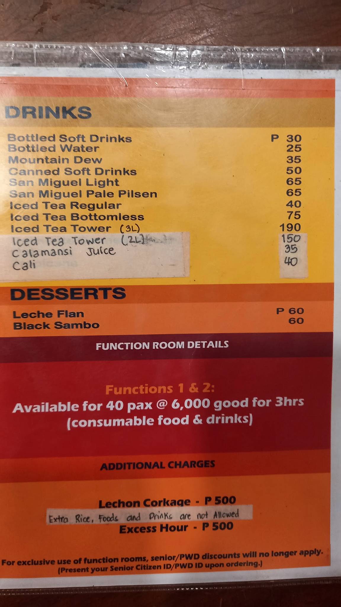 Menu at Masskara Chicken Inasal EaSt restaurant, Bacolod