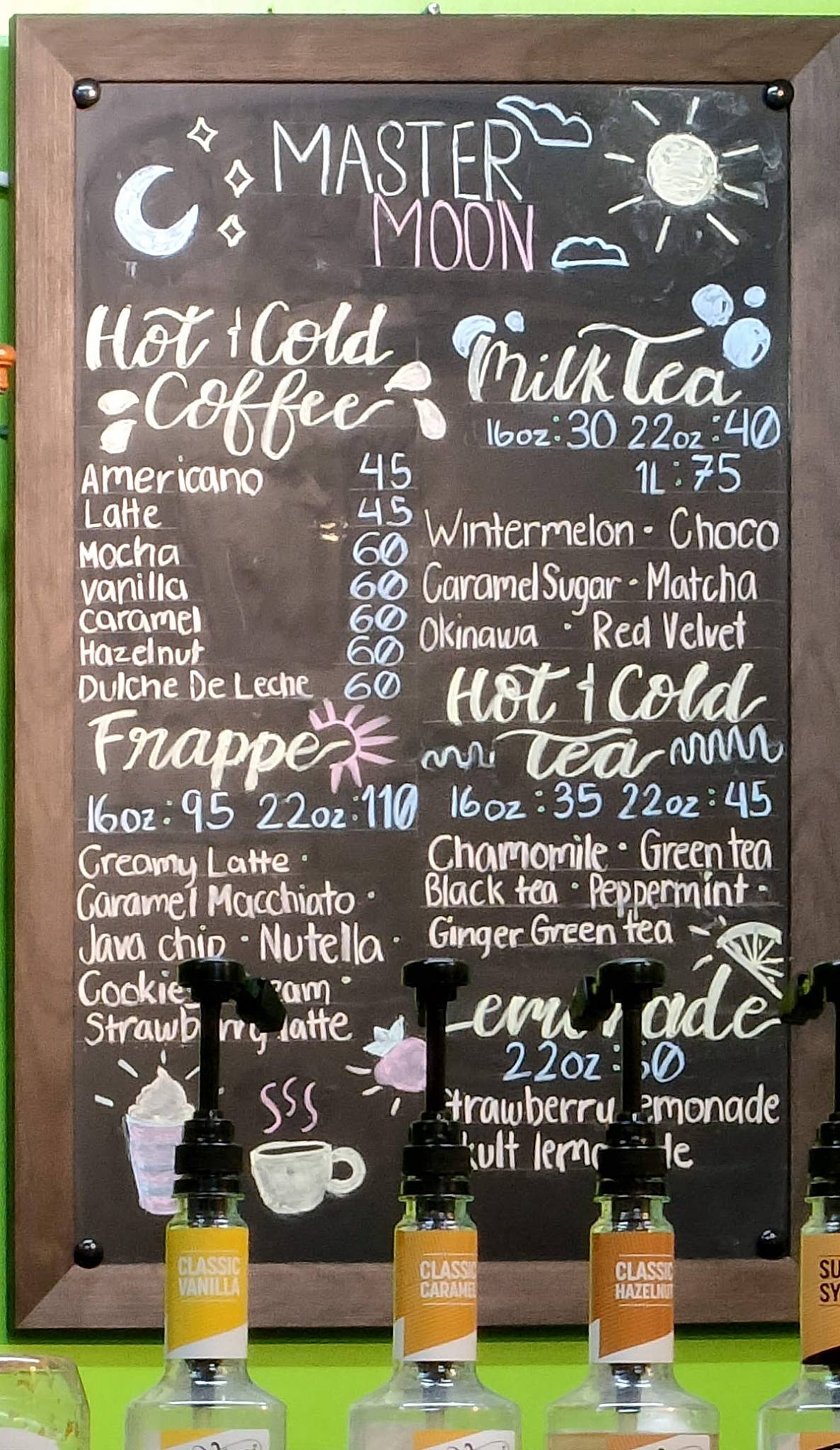 Carta del restaurante Master Moon, Manila